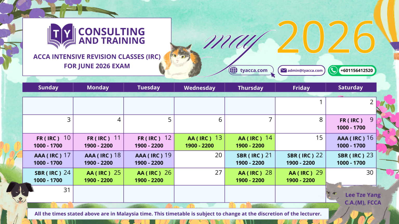 Timetable - TY ACCA